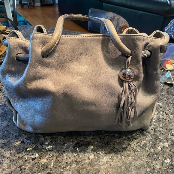 Furla | Bags | Furla Handbag Soft Genuine Leathergrey | Poshmark